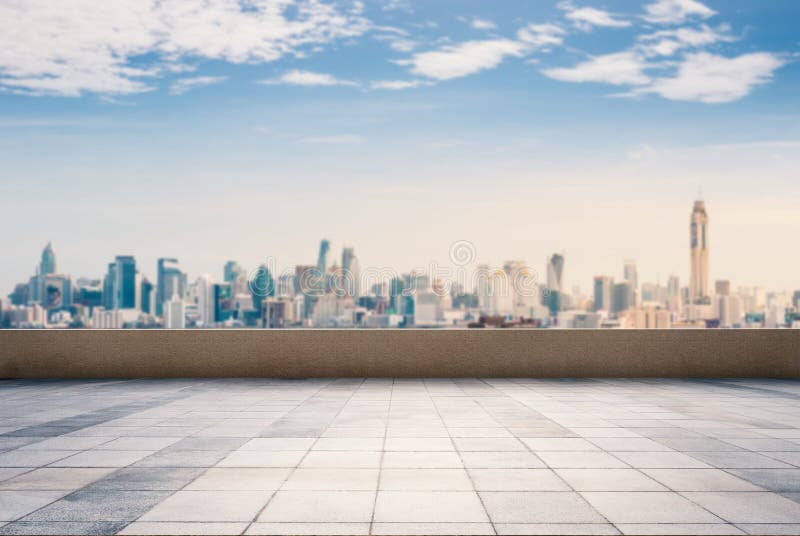 Roof Top Balcony with Cityscape Background Stock Photo - Image of home ...