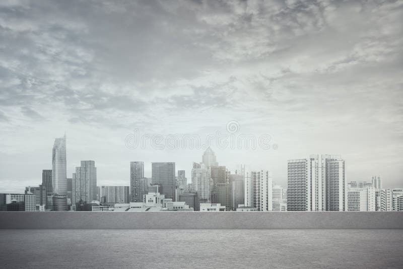 Roof Top Floor with Cityscape Stock Photo - Image of cityscape, floor ...