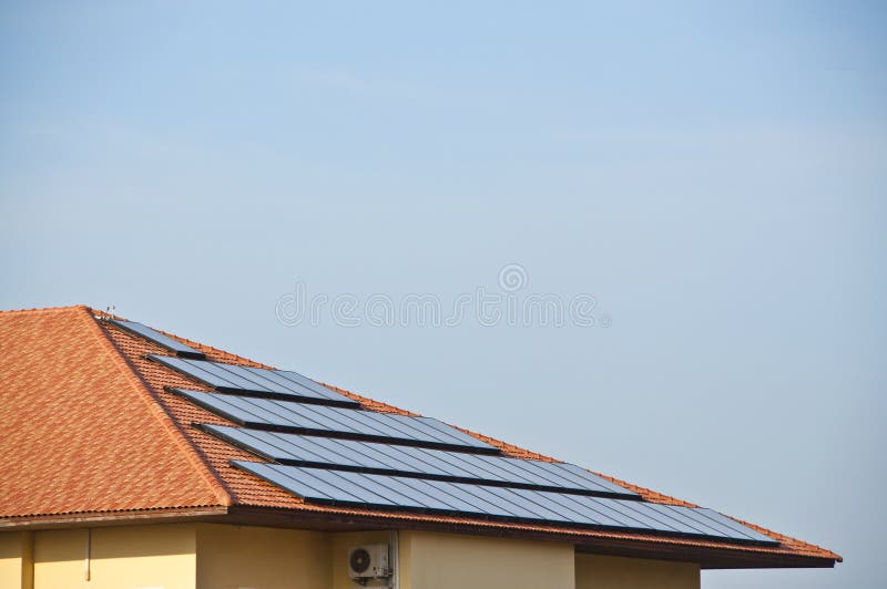Roof top solar cell. stock photo. Image of equipment - 36521722