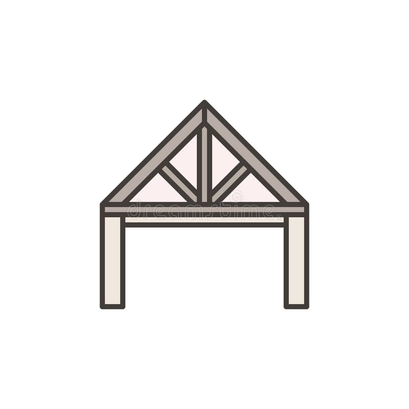 Roof Truss System Vector Concept Colored Icon Stock Illustration ...