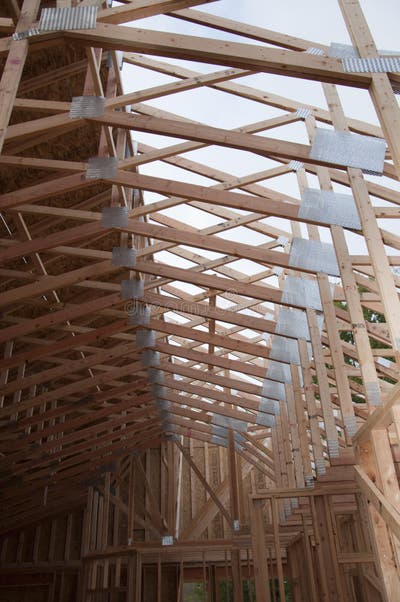Roof Trusses Half Sheeted stock photo. Image of residential - 15259524