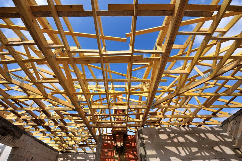 Roof two stock image. Image of brown, masonry, rafter - 16981549