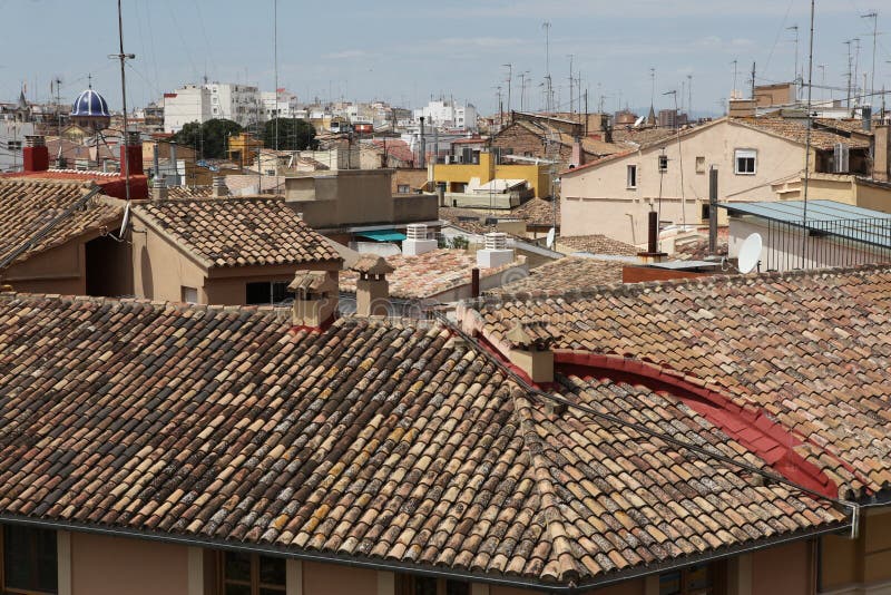 Roof of Valencia, Spain stock image. Image of retro, structure - 38162655