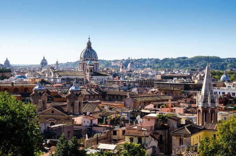 Roof View Over Rome from the Hill Stock Photo - Image of monument ...