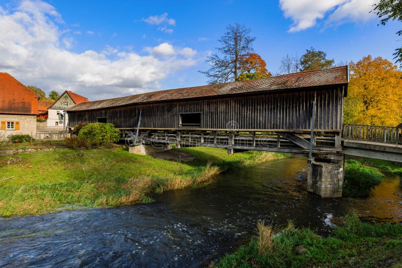 Roofed bridge stock image. Image of roofed, bridge, architecture ...