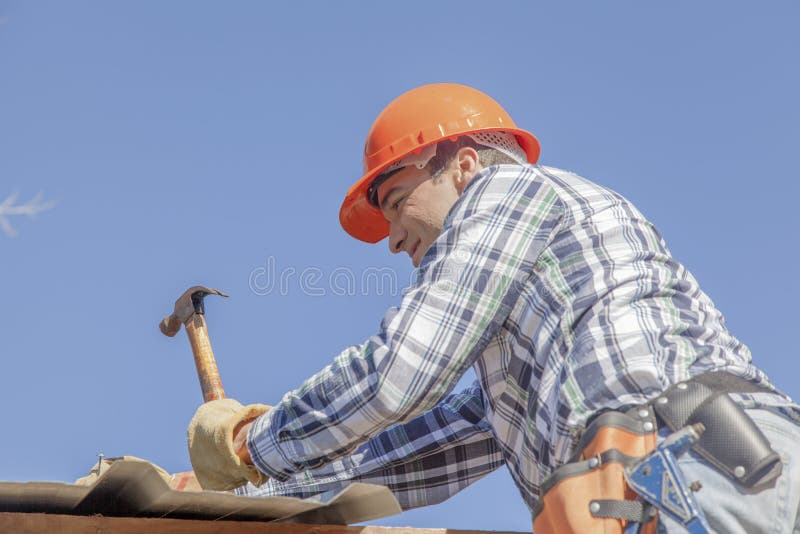 Roofer stock photo. Image of structure, worker, nail - 63486198