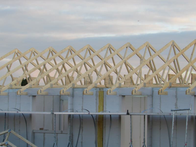 Roofing Construction. Roof Structure. Wooden Roof Frame House ...