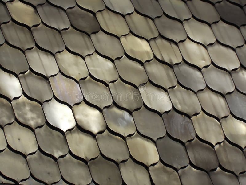Roofing of hexagonal tiles stock image. Image of shiny - 68575711