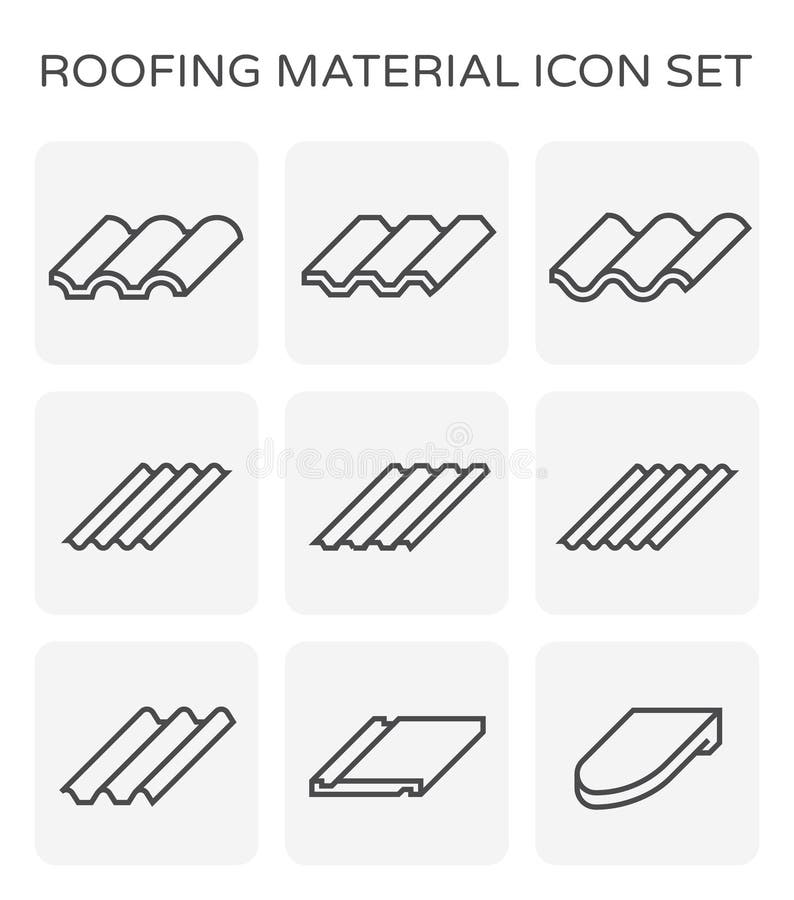 Roofing icon set stock vector. Illustration of isolated - 108048523