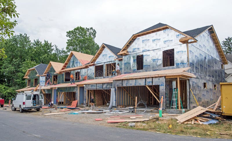 Roofing of New Condo Housing Development Editorial Stock Image - Image ...