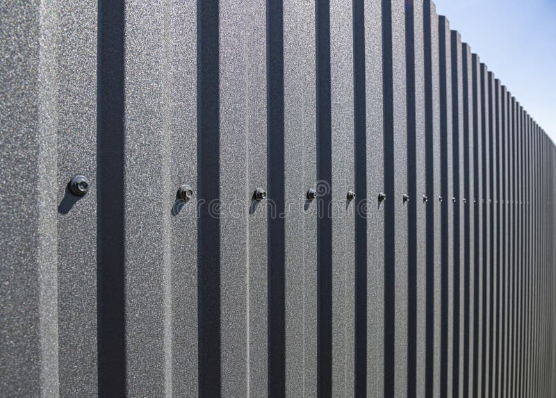 Roofing in a Profiled Sheet Close-up. Stock Photo - Image of vertical ...
