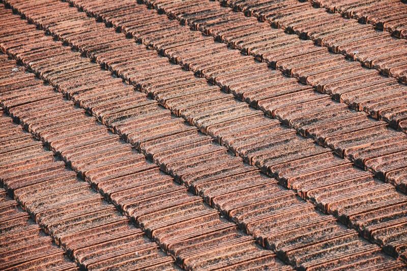 Roofing Texture. Red Corrugated Tile Element of Roof Stock Image ...