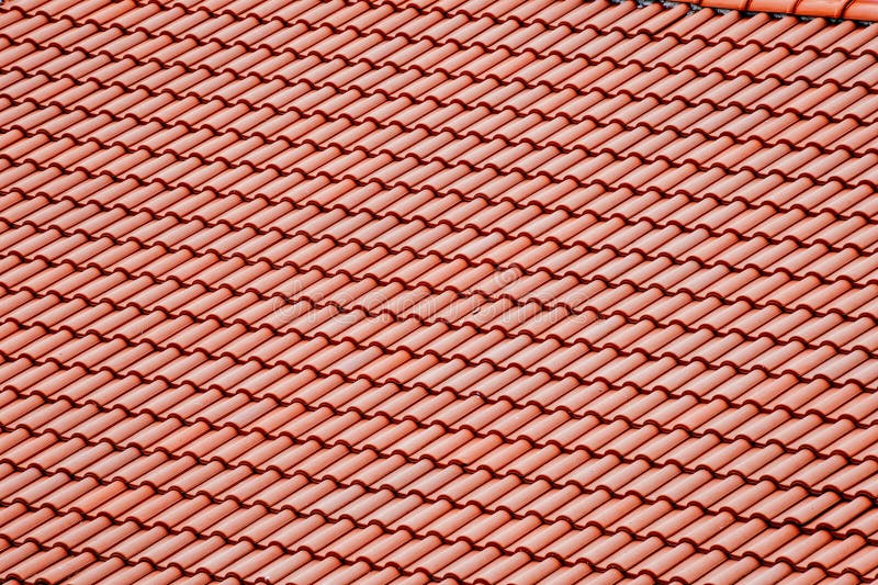 Roofing Texture. Red Corrugated Tile Element of Roof Stock Image ...
