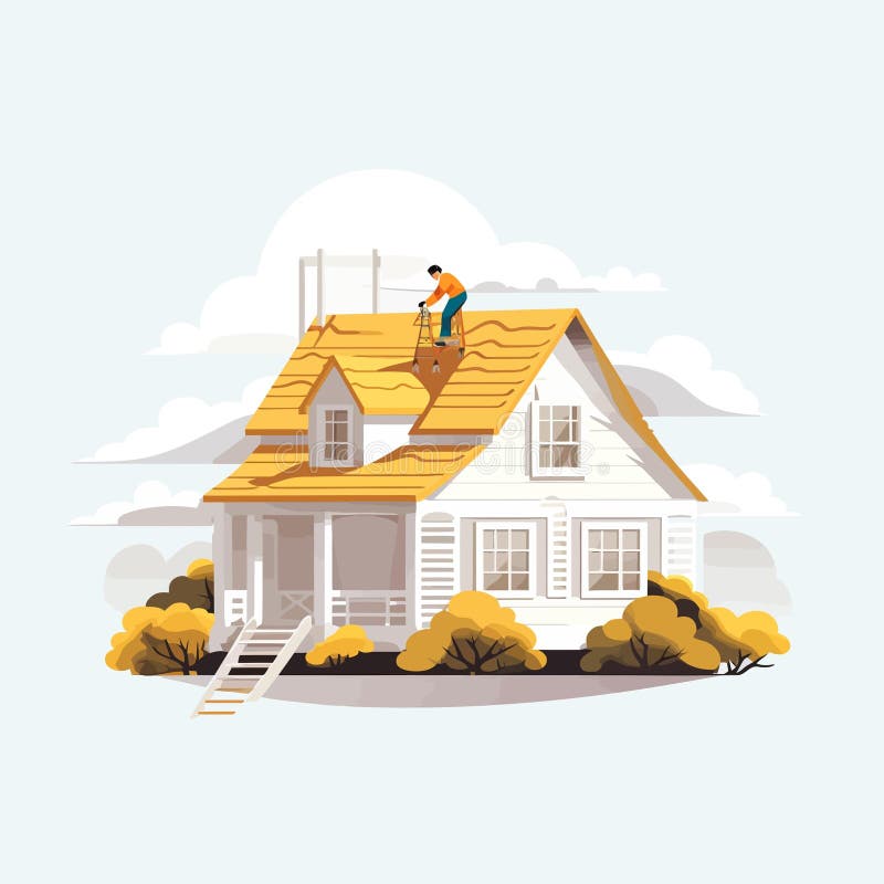 Roofing Vector Flat Minimalistic Isolated Illustration Stock Vector ...