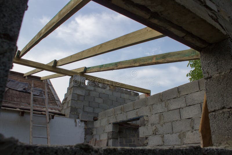 Roofless building stock image. Image of roofing, layout - 75139647