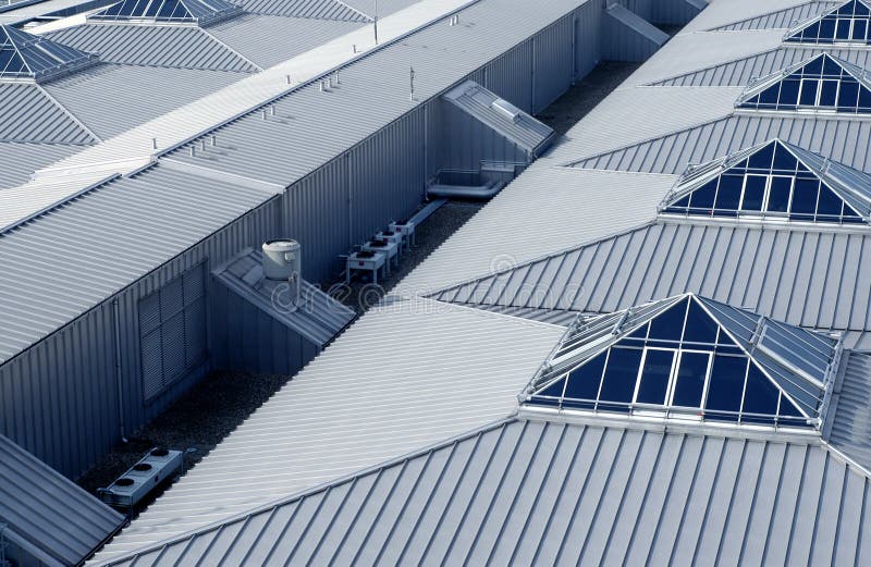 View on a factory roof stock image. Image of detail, lightning - 23206677