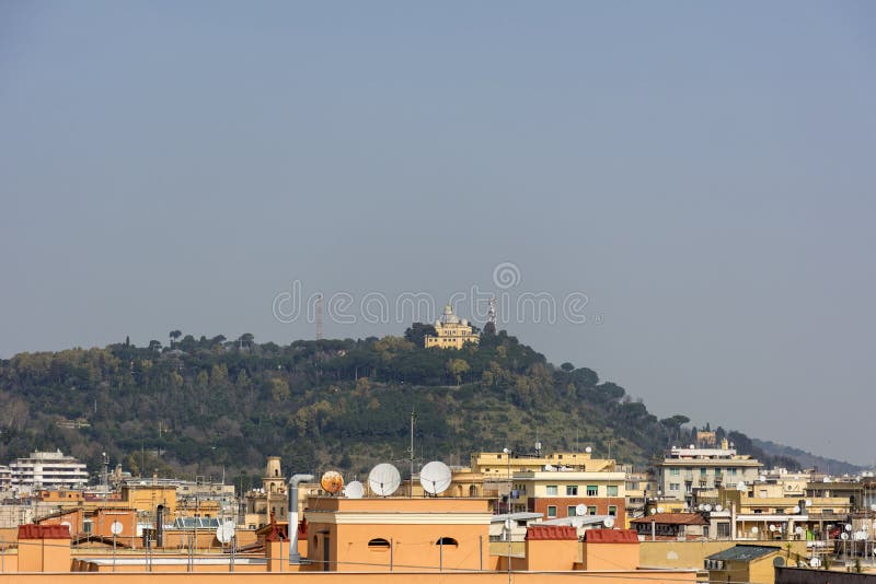 Roofs of Buildings in Rome, Observatory on the Hill Stock Photo - Image ...