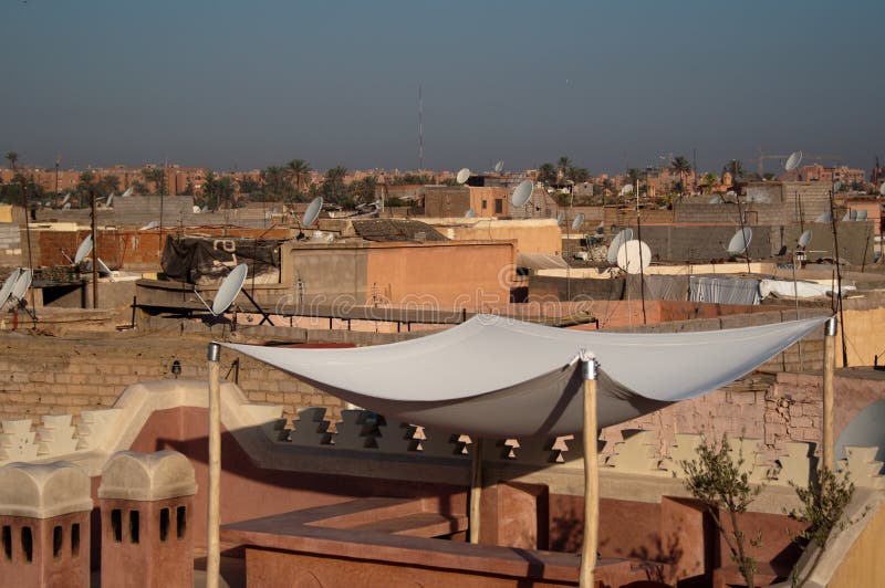 Roofs of Marrakech, Morocco Stock Photo - Image of aerial, information ...