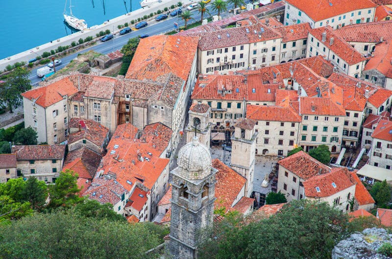Roofs of Old Buildings in Kotor in Montenegro Stock Image - Image of ...