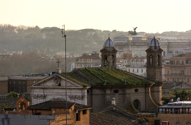 Roofs of Rome at Sunset, City View Stock Photo - Image of landscape ...