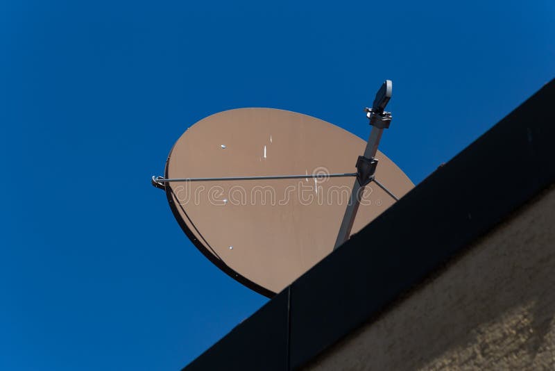 Rooftop with antenna stock photo. Image of house, blue - 136943404