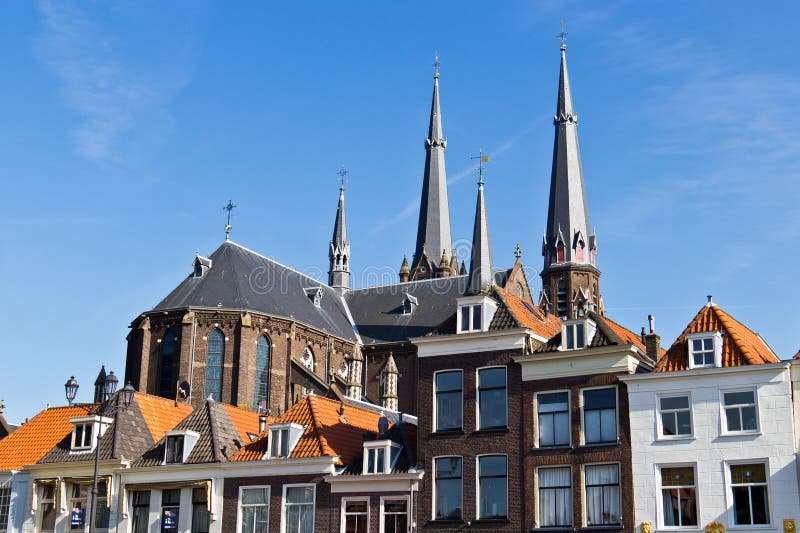 Rooftop Architectural Details of Historic Building in Delft, Net Stock ...