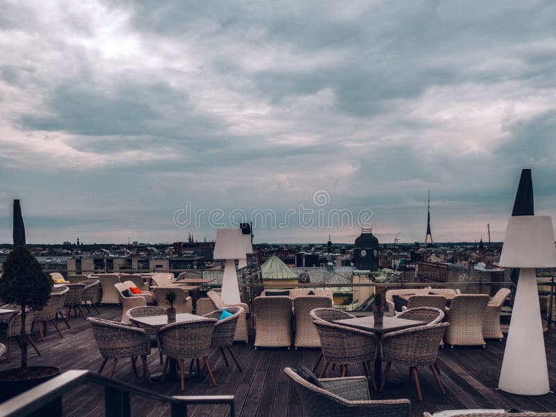 Rooftop Bar and Restuarant in Riga Editorial Photo - Image of rooftop ...
