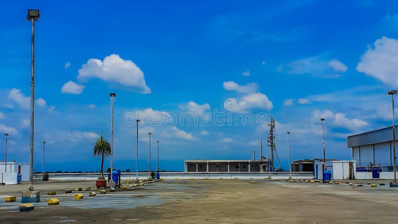 Rooftop with blue sky stock image. Image of modern, horizontal - 325632267