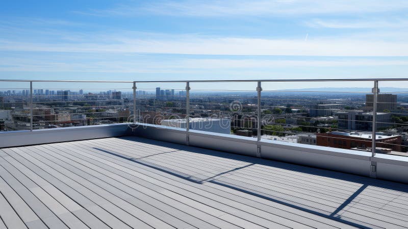 Rooftop cable railing stock illustration. Illustration of transition ...