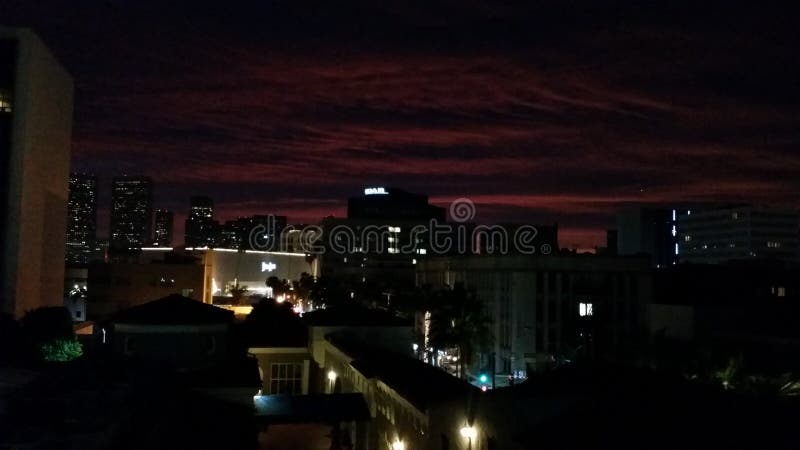 Rooftop City view at night stock photo. Image of hills - 48211914