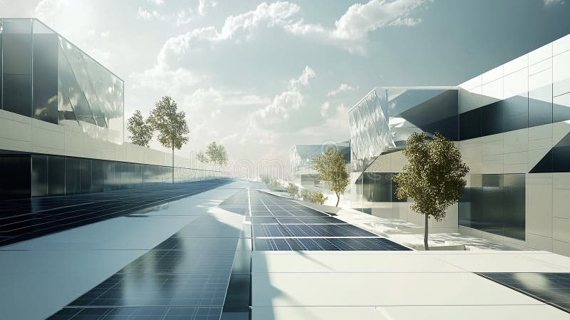 A Rooftop Covered in Solar Panels with Clean Architectural Lines and ...