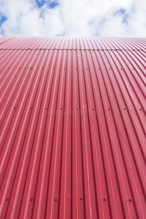 Rooftop of Curved Red Corrugated Iron Stock Photo - Image of curved ...