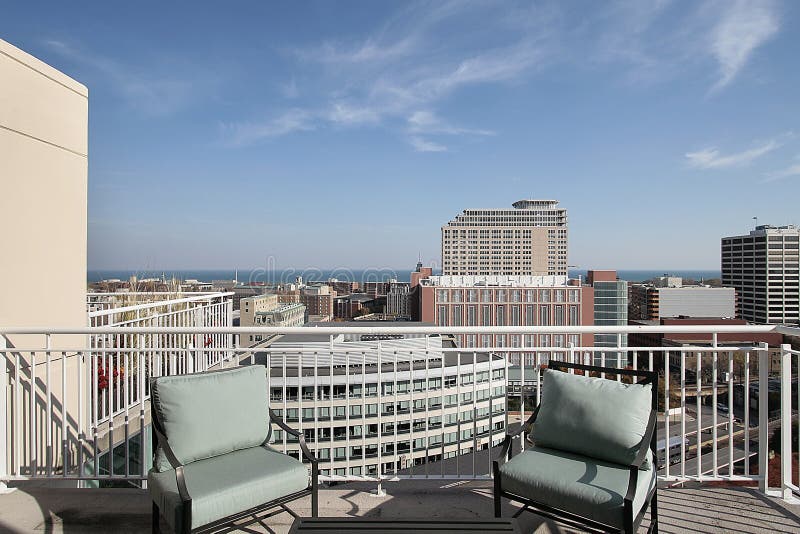 Rooftop Deck with Lake View Stock Image - Image of real, home: 12662957