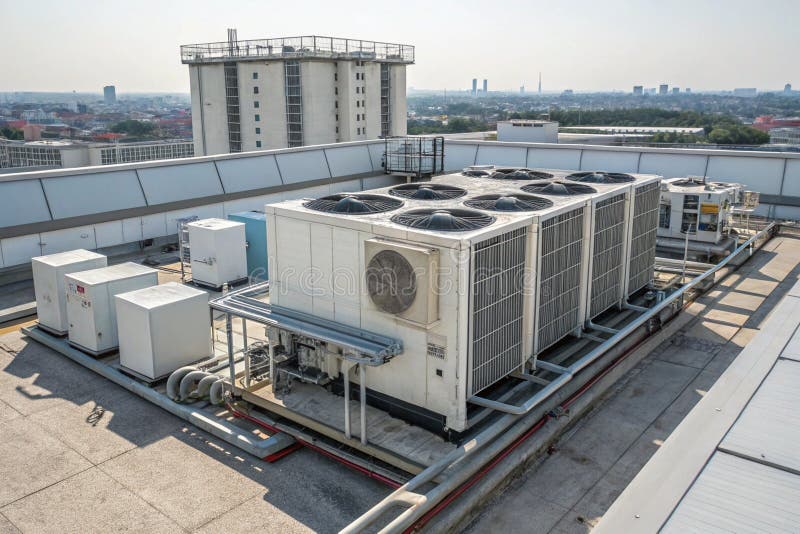 Air Conditioning System on Top of a Building Stock Illustration ...