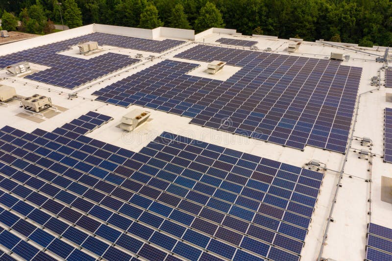 Rooftop with Full Solar Panel Coverage Stock Photo - Image of power ...