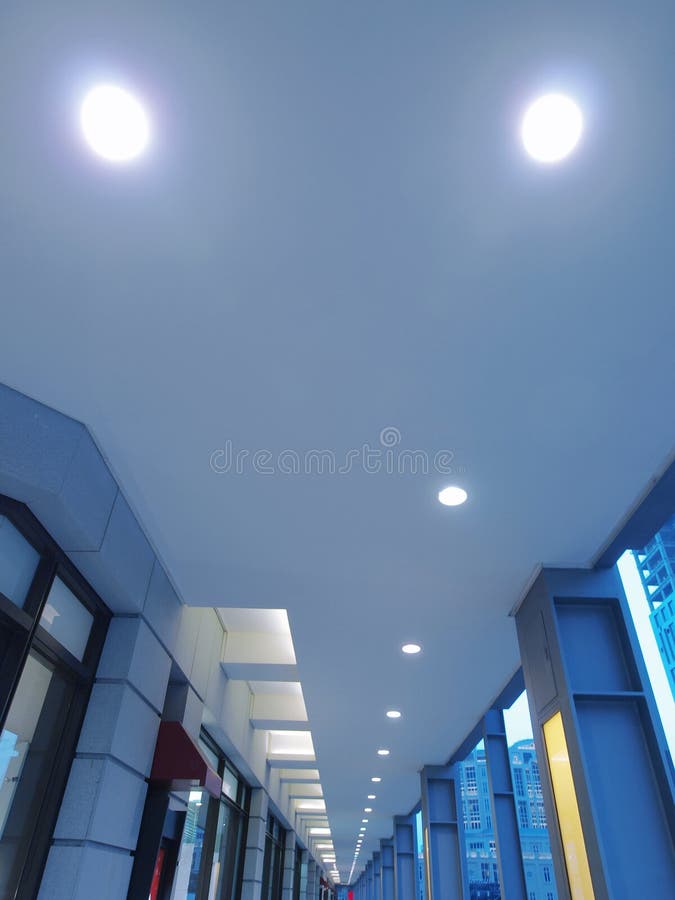 Rooftop of long corridor stock image. Image of line, gallery - 12441935