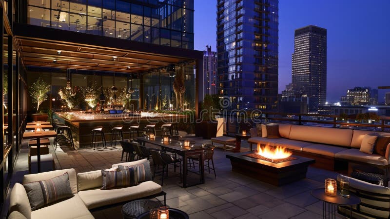 Rooftop Lounge Offers Cityscape Views with Fire Pits and Signature ...