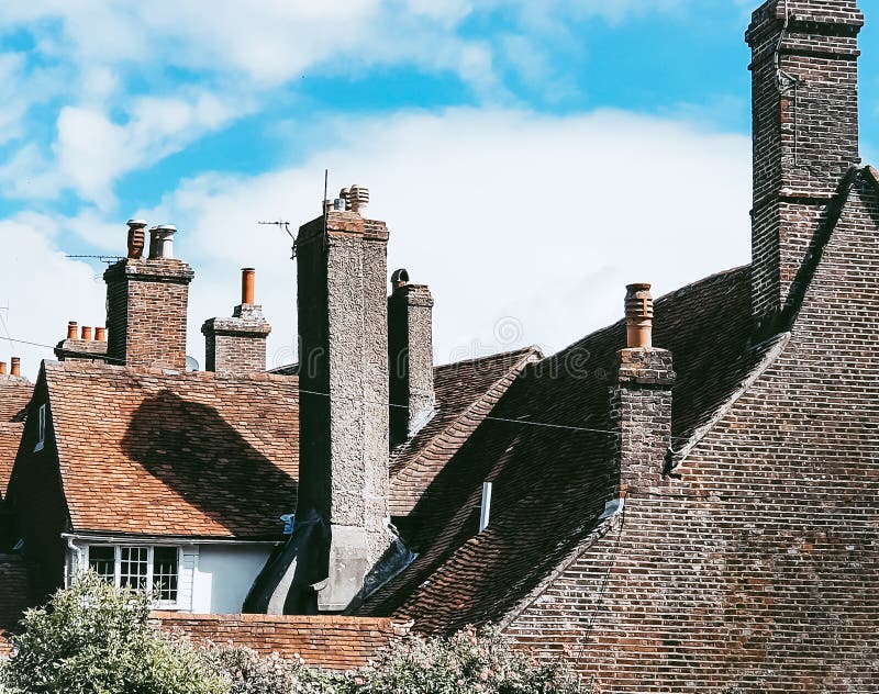 Rooftop old english stock photo. Image of city, wall - 189268106