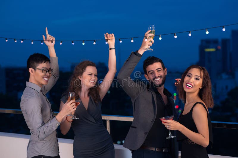 Rooftop party stock image. Image of music, drink, party - 56437651