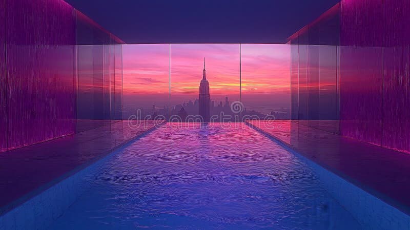 Rooftop Pool City Sunrise View Luxury Apartment Stock Photos - Free ...