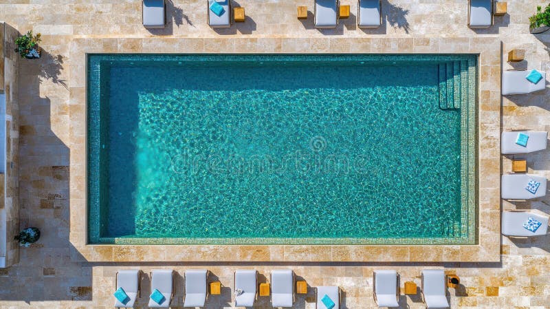 Rooftop Pool Surrounded by Sun Stock Illustration - Illustration of ...