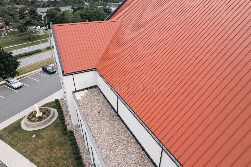 Rooftop of a Red and White Church Editorial Stock Photo - Image of ...