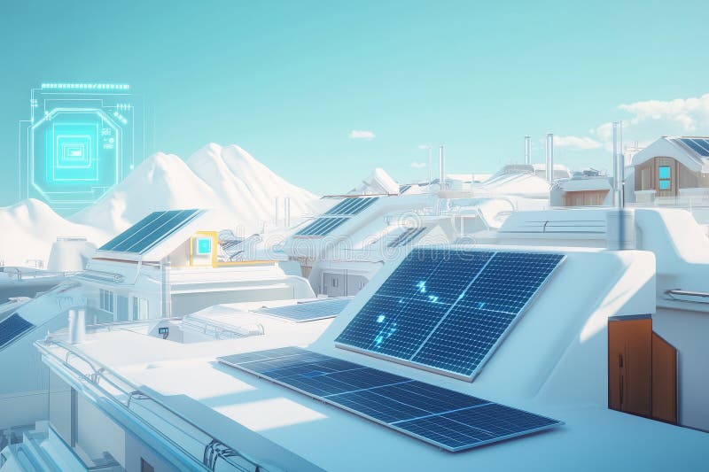 Rooftop Renewable Energy System with Modern Solar Panels with ...