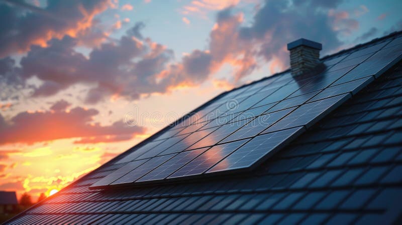 Rooftop Residential Solar Panel Installation Stock Photo - Image of ...