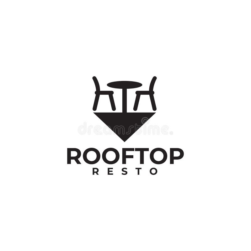 Rooftop Restaurant Cafe Logo Design Stock Vector - Illustration of cafe ...