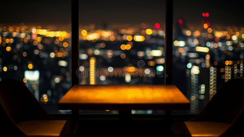 Rooftop Restaurant at Night with an Empty Crowd Stock Photo - Image of ...
