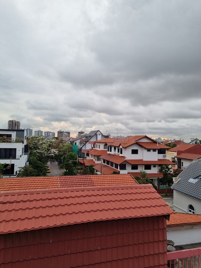 Rooftop sky view scenery stock photo. Image of view - 215486370