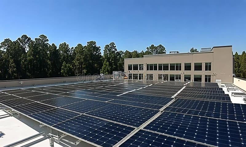 Rooftop Solar Panel Installation on a Modern Building Stock Footage ...