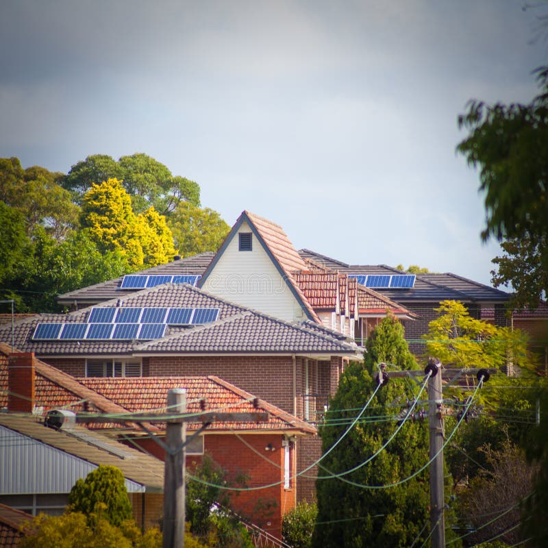 Rooftop solar panels stock photo. Image of home, electric - 74989270