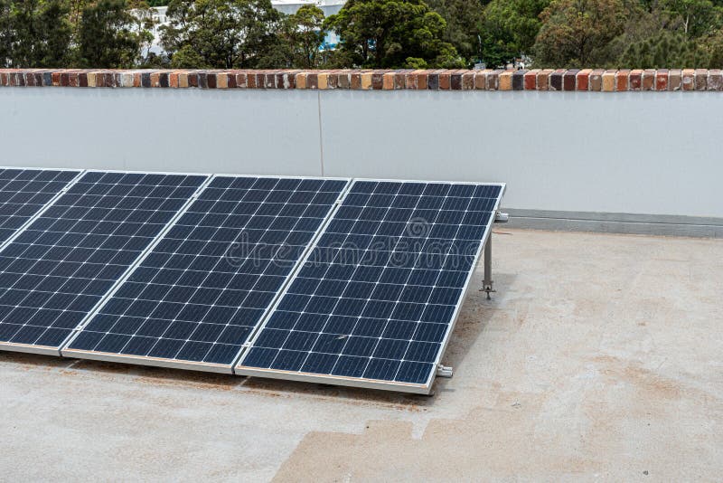 Rooftop Solar Panels on Top of an Apartments in Australia Stock Image ...